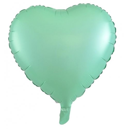 45cm Heart Matt Pastel Mint Green Foil Balloon UNINFLATED – The Party ...