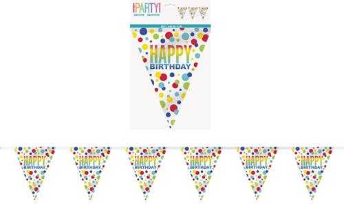 Rainbow Polka Dots Birthday Flag Banner – The Party Superstore