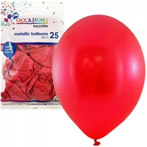 30cm Metallic Red Balloons - Pack of 25 – The Party Superstore