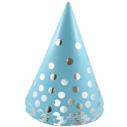 Cone Hats 150mm Blue/Silver Hot Stamping – The Party Superstore