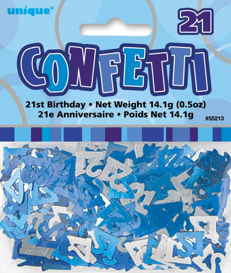Glitz Blue 21 Confetti – The Party Superstore