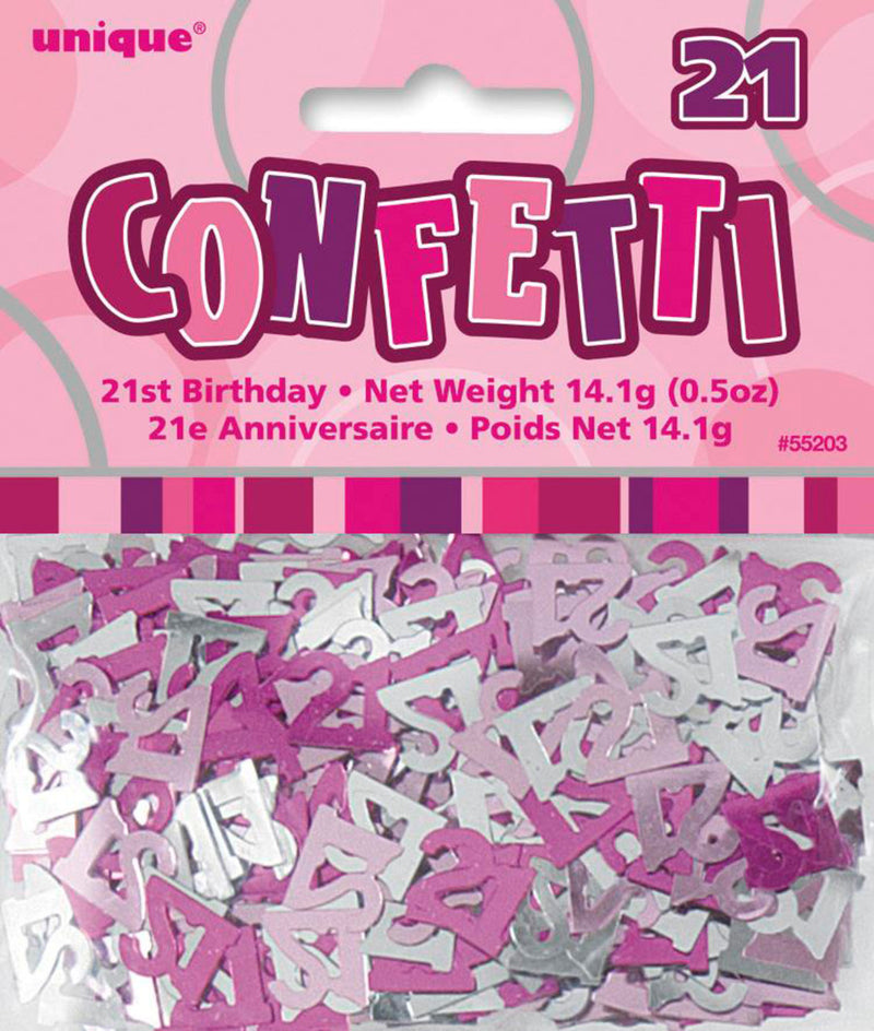 Glitz Pink 21 Confetti – The Party Superstore