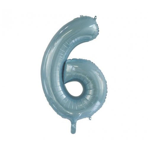 Light Blue Number 6 Supershape 86cm Foil Balloon UNINFLATED – The Party ...