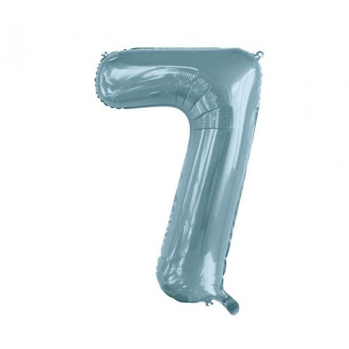 Light Blue Number 7 Supershape 86cm Foil Balloon UNINFLATED – The Party ...
