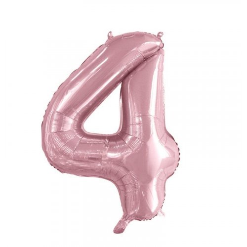Light Pink Number 4 Supershape 86cm Foil Balloon UNINFLATED – The Party ...