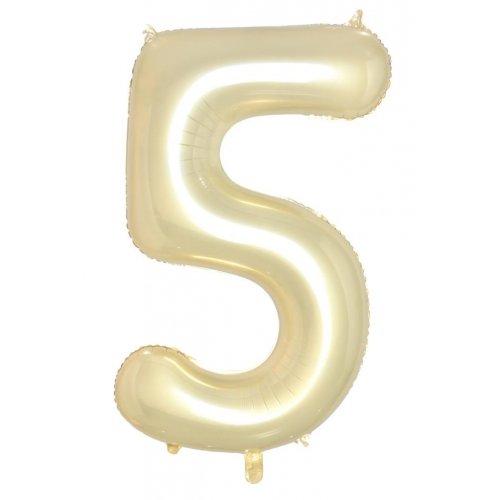Luxe Gold Number 5 Supershape 86cm Foil Balloon UNINFLATED – The Party ...
