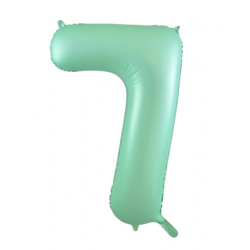 Matt Pastel Green Number 7 Supershape 86cm Foil Balloon UNINFLATED ...
