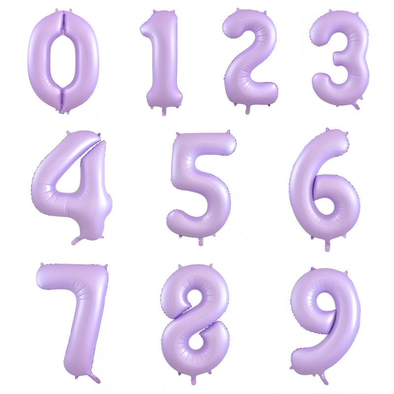 Matt Pastel Lilac Helium Inflated Number Foil Balloon each – The Party ...