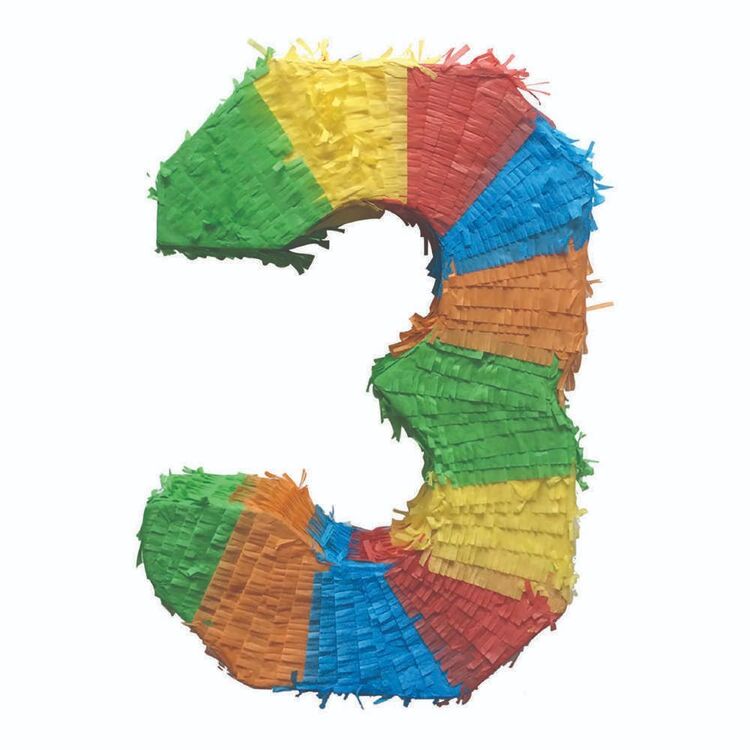 Number 3 Pinata Multicoloured – The Party Superstore