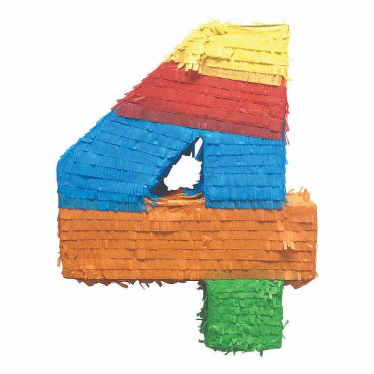 Number 4 Pinata Multicoloured – The Party Superstore
