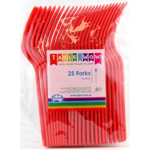 Red Plastic Forks - Pack of 25 – The Party Superstore