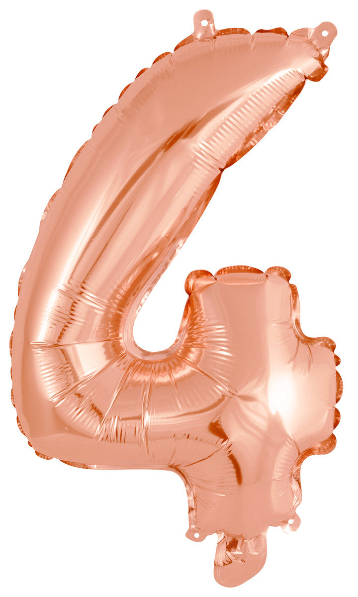 Rose Gold Number 4 Foil Balloon 35cm - Air Fill Only – The Party Superstore