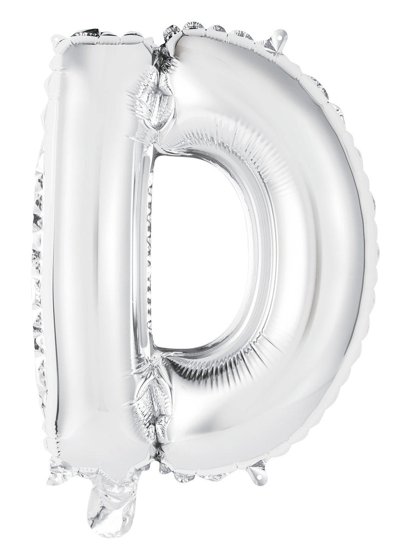 Silver Letter D Foil Balloon 35cm - Air Fill Only – The Party Superstore