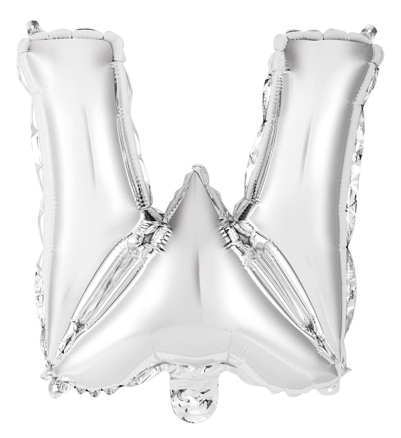 Silver Letter W Foil Balloon 35cm - Air Fill Only – The Party Superstore