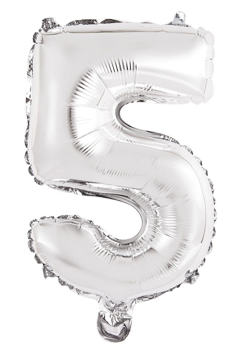 Silver Number 5 Foil Balloon 35cm - Air Fill Only – The Party Superstore